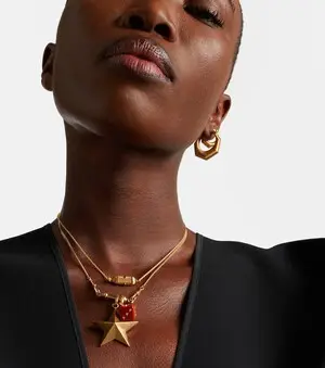 MARIE LICHTENBERG Baba Large Single Earring With Diamonds And Emerald
