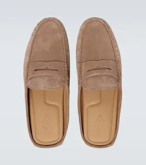 TOD'S Gommino Bubble Suede Mules - Brown