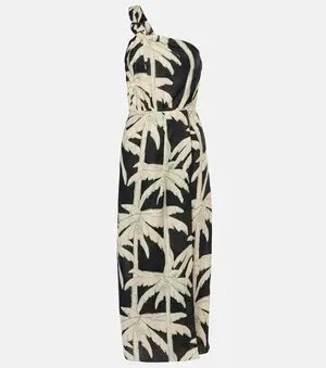 Johanna Ortiz Printed One-shoulder Midi Dress