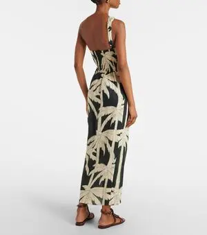 Johanna Ortiz Printed One-shoulder Midi Dress