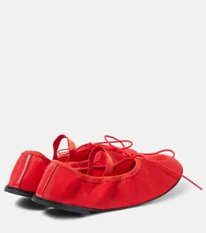Proenza Schouler Glove Mesh Mary Jane Flats - Red