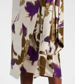 Max Mara Dritto Printed Silk Wrap Skirt - Multicoloured