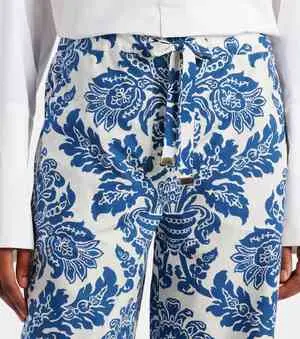 Max Mara Merano Wide-leg Cotton Pants - Blue