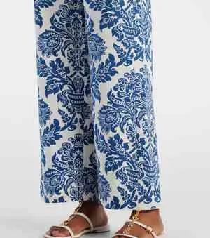 Max Mara Merano Wide-leg Cotton Pants - Blue