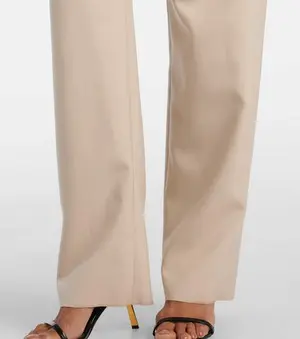 Saint Laurent Pleated Wool Wide-leg Trousers