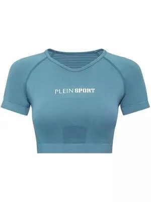 PLEIN SPORT Seamless Cropped T-shirt - Blue
