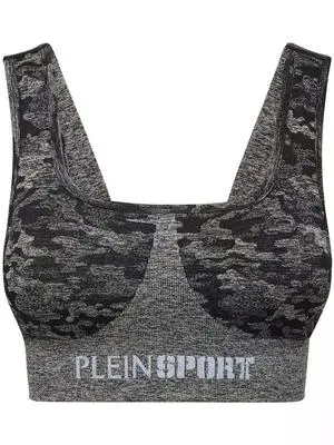 PLEIN SPORT Seamless Crossed-straps Sports Bra - Black