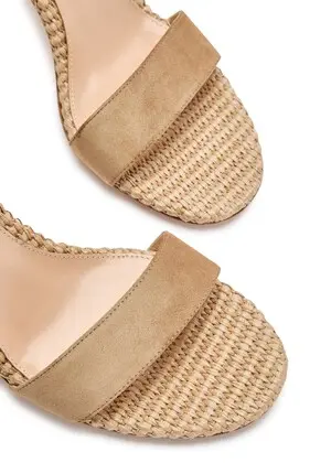 GIANVITO ROSSI Luana 90 Raffia And Suede Sandals