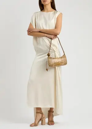 GIANVITO ROSSI Luana 90 Raffia And Suede Sandals