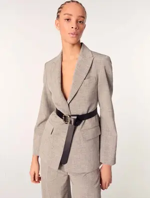 Maje Belted Suit Jacket