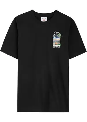 Casablanca La Night Logo Cotton T-shirt