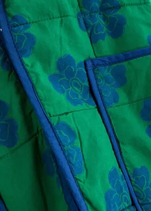 Free People Chloe Floral-print Quilted Cotton Jacket - Green