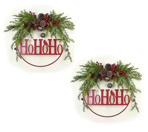 TEMP-TATIONS Set Of 2 Holiday Decorative Wreath - One-color