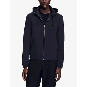 Sandro Hooded Zip-up Jacket - Noir / Gris