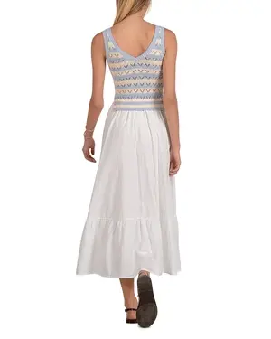 Elan Mixed Media Knit Midi Dress