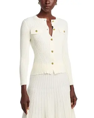 NANCY YANG Ribbed Cardigan - Cream