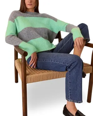 Whistles Striped Pullover Sweater - Green/multi