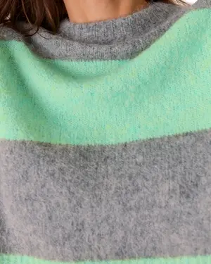 Whistles Striped Pullover Sweater - Green/multi