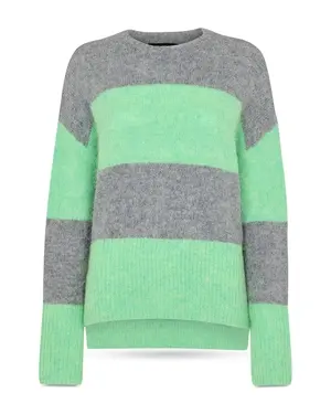 Whistles Striped Pullover Sweater - Green/multi