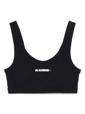 JIL SANDER Logo Bikini Top - Black