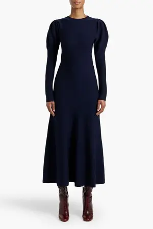 Gabriela Hearst Hannah Wool Midi Dress - Navy