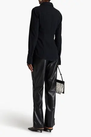 Another Tomorrow Cotton-chambray Shirt - Black