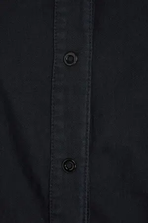 Another Tomorrow Cotton-chambray Shirt - Black