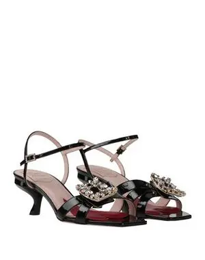 ROGER VIVIER Leather Sandals - Black