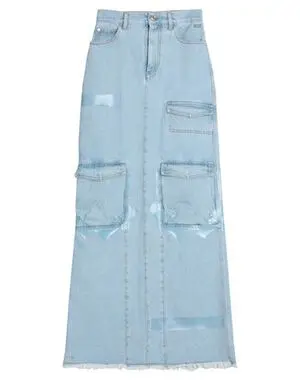 Gcds Denim Flared Skirt