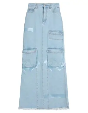 Gcds Denim Flared Skirt