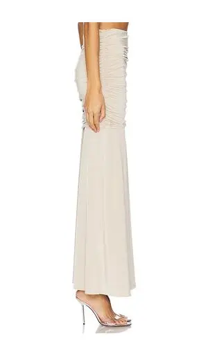 LBLC THE LABEL Drea Ruched Maxi Skirt