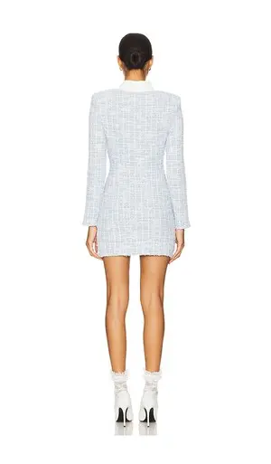 SELF-PORTRAIT Check Collared Knit Mini Dress