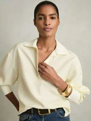 REISS Isobel Open-collar Shirt