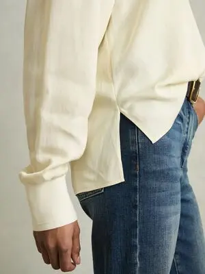 REISS Isobel Open-collar Shirt