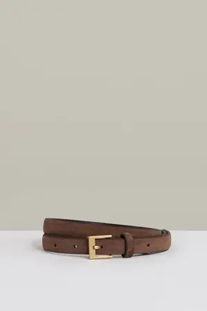 REISS Thin Leather Belt Rust