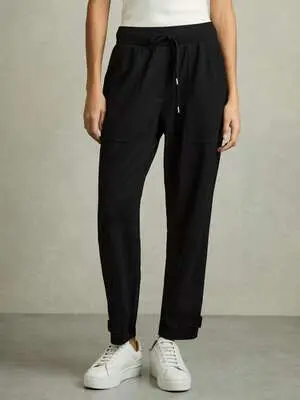 REISS Alexi Drawstring Tapered Jersey Joggers