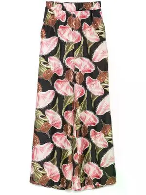 P.a.r.o.s.h Floral-print Trousers - Black