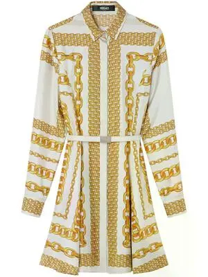 Versace Treasure Silk Midi Shirt Dress