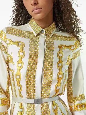 Versace Treasure Silk Midi Shirt Dress