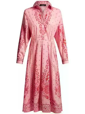 Etro Paisley-print Shirt Dress - Pink