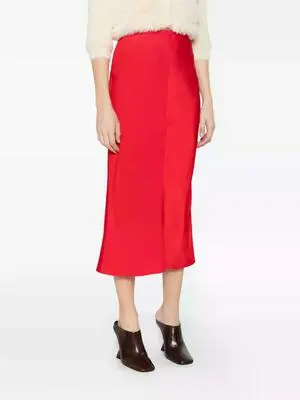 AMI Paris Satin Midi Skirt
