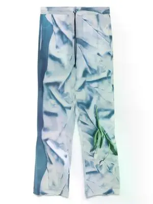 Victoria Beckham Flowers Satin Pyjama Trousers - Blue