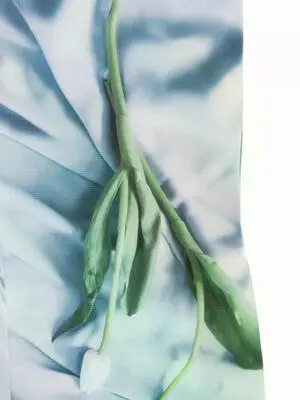 Victoria Beckham Flowers Satin Pyjama Trousers - Blue
