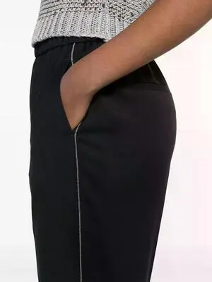Peserico Beaded Trim-detail Trousers - Blue