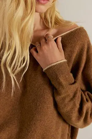 Free People Wool-blend Pullover Sweater - Cafe Au Lait