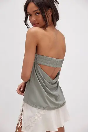 Free People Running Late Tube Top - Forest Fog