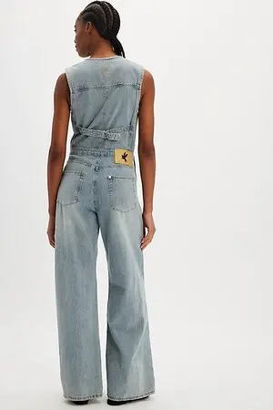 ONETEASPOON Love Machine Denim Jumpsuit - Soft Blue