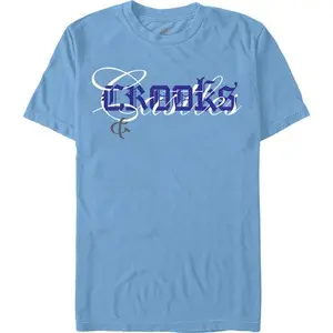 CROOKS & CASTLES Overlay Gothic Logo Graphic T-shirt - Carol Blue