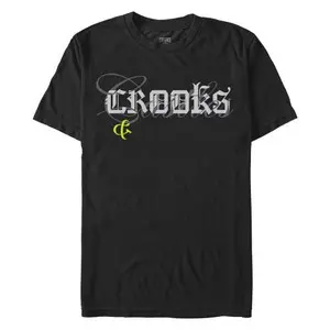 CROOKS & CASTLES Overlay Dark Logo Short Sleeve Graphic T-shirt - Black
