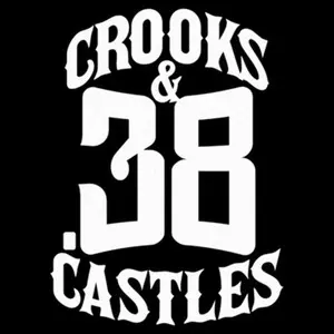 CROOKS & CASTLES Number White Logo Short Sleeve Graphic T-shirt - Black